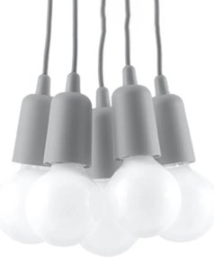 Sollux Lighting Závěsné svítidlo DIEGO 5 šedé