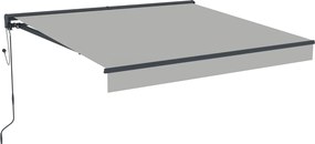 Elektrická markýza s LED osvětlením BestBerg BBSU-EL295LG / 295 x 250 cm / světle šedá