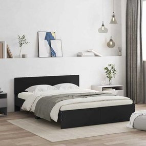 vidaXL Rám postele s čelem 140 x 190 cm Kompozitní dřevo [3207497] Barva: Černá