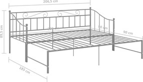 vidaXL Rám vysouvací postele/pohovky kov 90 x 200 cm [324778] Barva: Bílá