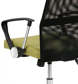 Kancelářská židle řady BASIC, potah zelenožlutá látka a černá síťovina MESH, hou KA-E301 GRN