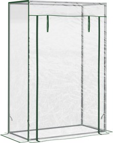 Outsunny Skleník s PE Mřížkovou Fólií, Dveře, Zimní Fóliový Skleník z Oceli, Skleník na Balkon, Zahradu, Dům pro Rajčata 100 x 50 x 150 cm, Rajčatový…