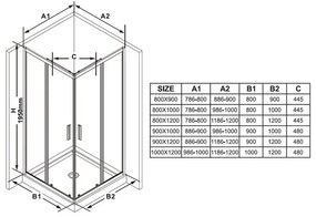 Ravak Blix Slim Sprchový kout 1/2 100 cm, černá/čiré sklo BLSRV2K-100BT X1XMA0300Z1