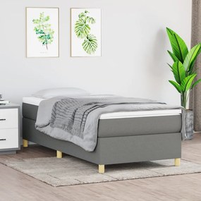 vidaXL Box spring postel s matrací 90x190 cm textil [3144484] Barva: Tmavě šedá