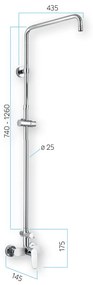 Mereo Mereo, Nástěnná sprchová bateri Viana 150 mm se sprchovou soupravou, ruční a talířovou sprchou 225x225mm, CBE60104SB