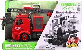 Stavebnice Auto hasiči se světlem a zvukem / Stavebnice / 30 cm / na b