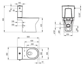 Deante CDJD6RPS - Stojící WC s prkénkem JASMIN keramika/bílá