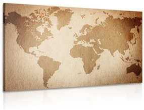 Obraz vintage mapa světa - 60x40 cm