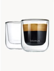 Dvouplášťový skleněný pohárek na espresso Nero, 2 ks