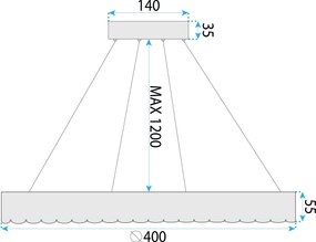 Toolight Toolight, LED stropní svítidlo 40cm, 24W, 4000K, 2500lm, MS018-CP, růžové zlato, OSW-09630