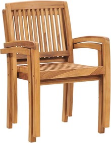 Zahradní židle 2 ks s černými poduškami masivní teak 3063259