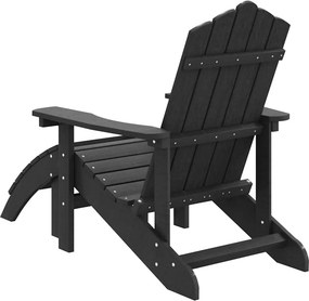 Zahradní křeslo Adirondack s podnožkou HDPE antracitové 318646