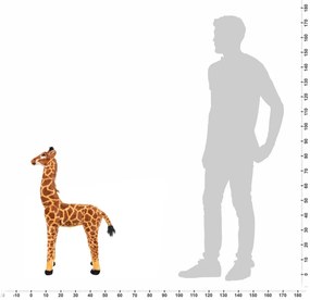 vidaXL Stojící plyšová hračka žirafa hnědá a žlutá XXL