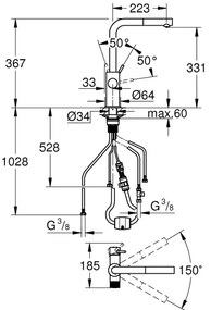 GROHE 30601DC0 - Dřezová baterie BLUE PURE s výsuvnou koncovkou nerez