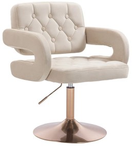 LuxuryForm DESIGN Otočná židle ADRIA VELUR na zlatém talíři - krémová