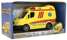 Teddies Auto ambulance plast 20cm na setrvačník se zvukem a světlem