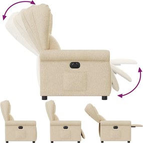 Elektrické polohovací křeslo krémové textil 3303362