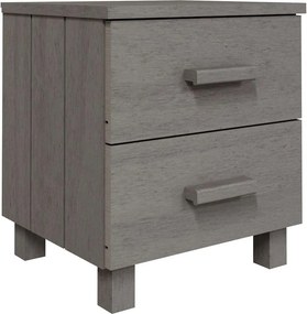 Noční stolky HAMAR 2 ks světle šedé 40x35x44,5 cm masivní dřevo 340411