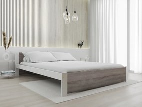 Postel IKAROS 140 x 200 cm, bílá/dub lanýž Matrace: Matrace Coco Maxi 20 cm, Rošt: Bez roštu