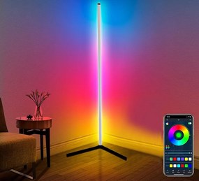 Verk Group Podlahová rohová rgb led lampa na noční stolek pro použití v ložnici 1,5