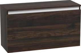 HOMCOM Nástěnný Noční Stolek s Bezúchytkovým Šuplíkem, Moderní Dřevěný Nástěnný Stolek do Ložnice, 80x30x45 cm, Ořech | Aosom