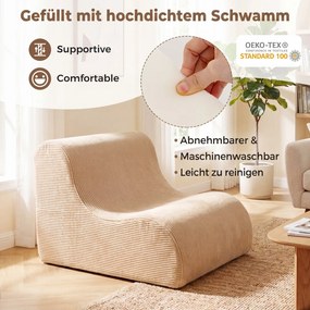 Costway Sedací křeslo Zakřivené lehátko Pohodlné křeslo se sedacím vakem