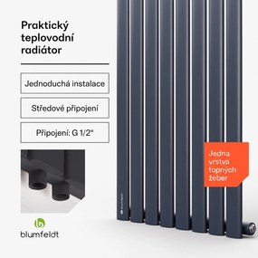Blumfeldt Tallheo, 47 x 160, radiátor, trubkový radiátor, 728 W, teplovodní, 1/2