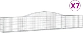Klenuté gabionové koše 7 ks 400x30x60/80 cm pozinkované železo 3146845