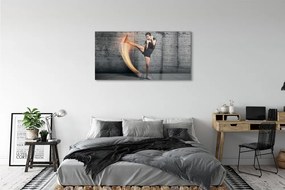 akrylový obraz Žena cvičenec 125x50 cm