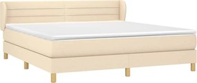 Box spring postel s matrací krémová 160x200 cm textil 3126898