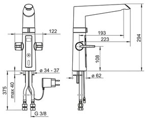 Hansa Kuchyňská bezdotyková elektronická baterie s otočným výtokovým ramínkem HANSAFIT HYBRID, 230 / 5 V 65232213