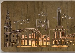 Li-Go "Ostrava" světelný obraz 230V 130x40 cm provedení povrchu: dub světlý