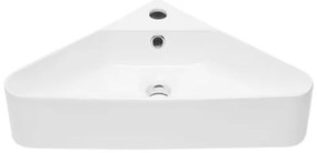 Rohové umyvadlo SAT Mood 56x34 cm otvor pro baterii, s přepadem SATM5634
