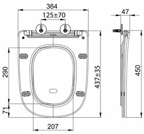 Sapho BELLO sedátko pro WC kombi, SLIM, Soft Close, bílá PCS103