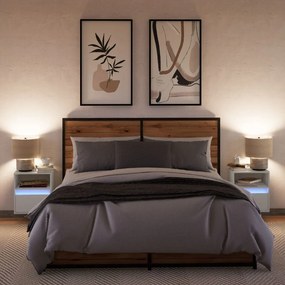 Nástěnné noční stolky s LED osvětlením 2 ks bílé 3307976