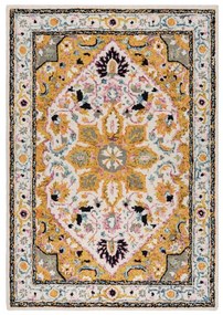 Flair Rugs, Kusový koberec Wool Loop Dahlia Yellow/Multi, 160x230, žlutá, ložnice