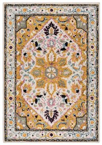 Flair Rugs, Kusový koberec Wool Loop Dahlia Yellow/Multi, 120x170, žlutá, ložnice