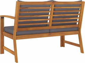 Zahradní lavice 114,5 cm tmavě šedá poduška masivní akácie 311839