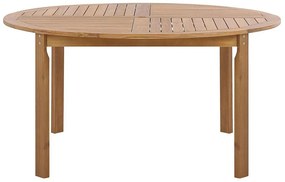 Akátový zahradní stůl   světlé dřevo ⌀ 150 cm TOLVE Beliani