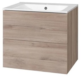 Mereo Aira, koupelnová skříňka s keramickym umyvadlem 61 cm, dub - CN720