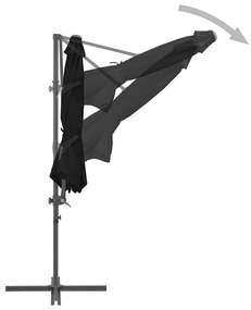 Konzolový slunečník s ocelovou tyčí černý 300 cm - Default Title