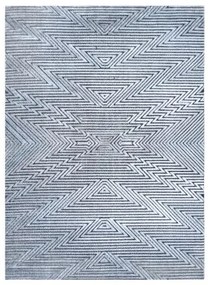 koberec Strukturální SIERRA G5013 ploché tkaní modrý zigzag, ethnic velikost 160x220 cm | krásné koberce cz