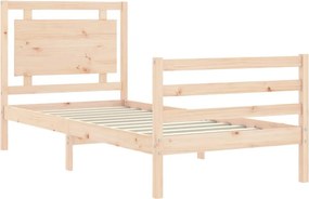 Rám postele s čelem 100 x 200 cm masivní dřevo 3194041