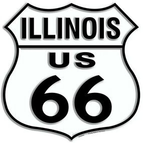 Plechová cedule Route 66 Illinois Shield 30cm x 30cm