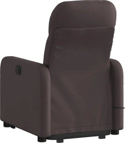 Elektrické zvedací masážní polohovací křeslo tmavě hnědé textil 3206827