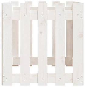 Vyvýšený záhon plotový design bílý 100x50x50 cm masiv borovice,  832478