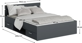 Postel MICHIGAN NEW 140x200, grafit Kondela 0000373281
