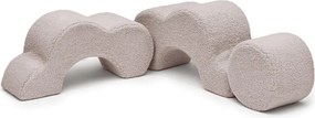 Světle šedé pěnové hřiště 3 ks z materiálu bouclé výška 27 cm 88x90 cm – Meowbaby