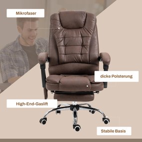 Kancelářská židle Vinsetto s masážní funkcí, ergonomická kancelářská židle s funkcí polohování a vyhřívání, výškově nastavitelná počítačová židle s p…