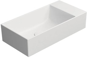 GSI GSI, KUBE X keramické umyvadlo 50x25cm, bez otvoru, pravé/levé, bílá mat, 9486009